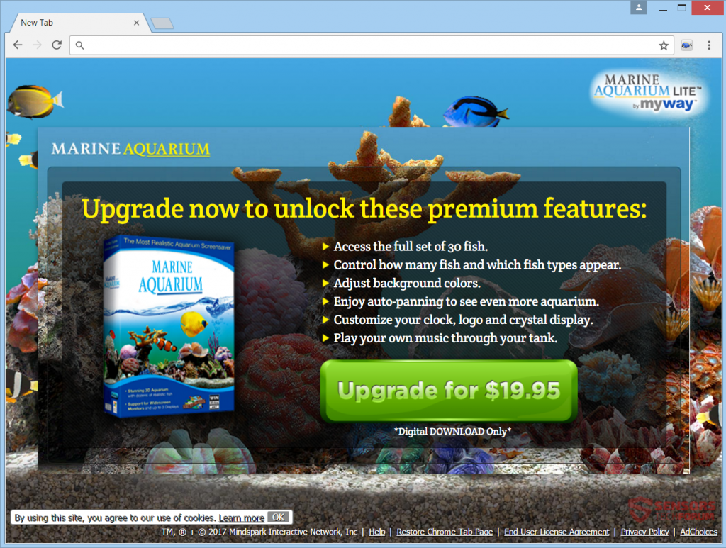 La eliminación del acuario marino de redireccionamiento