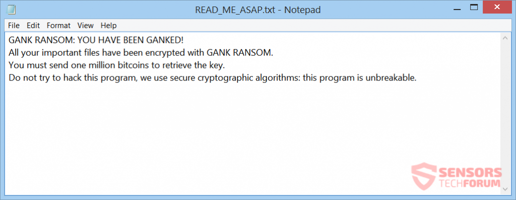 Gank Ransomware Removal - Restore .GankLocked Files