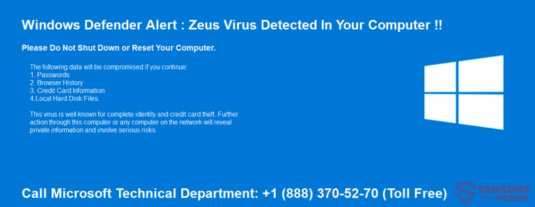 ZEUS VIRUS DETECTED Scam Removal (Update February 2020)