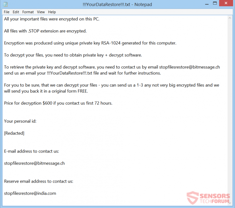 STOP/DJVU (Ransomware Virus Removal)
