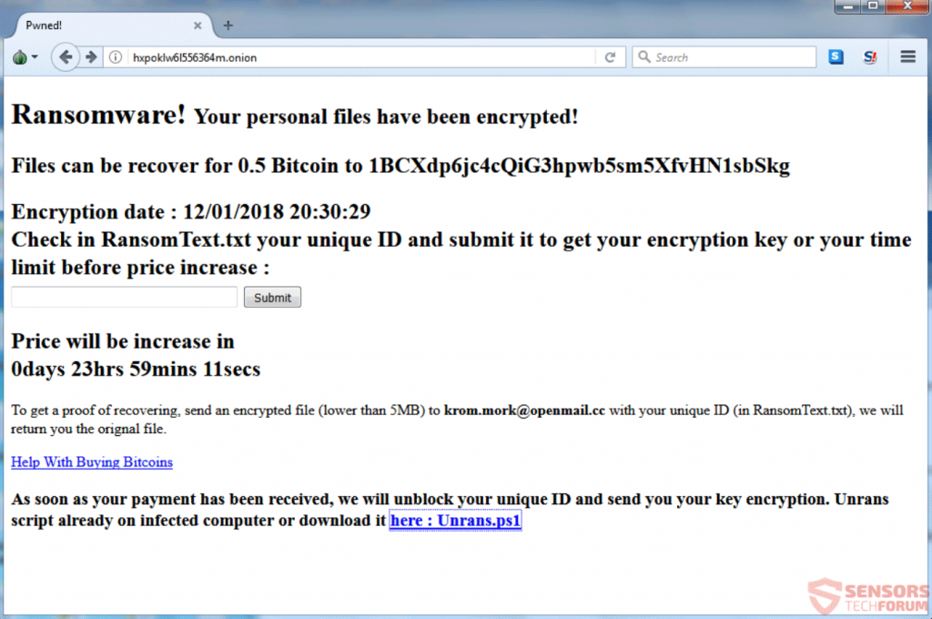 Remove Unrans Ransomware - Restore Files