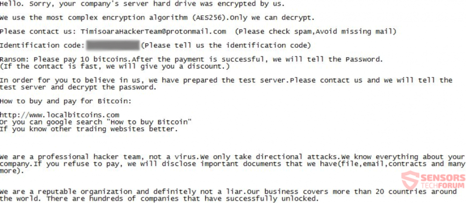 Remove TimisoaraHackerTeam THT Ransomware