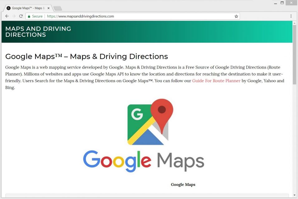 How to Remove Mapsanddrivingdirections.com Redirect