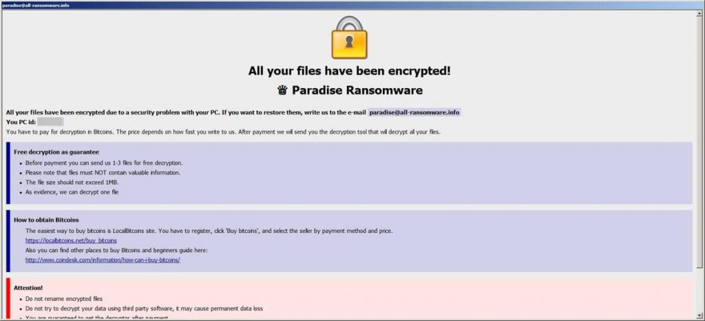 .STUB Files Virus (Paradise) - How to Remove It