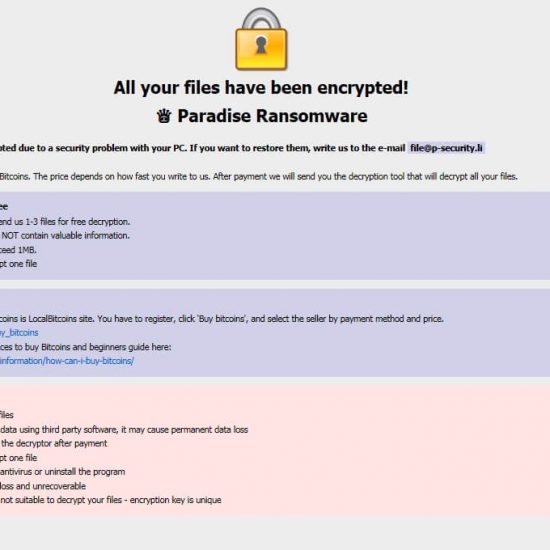 Remove .exploit Files Virus (Paradise Ransowmare) - Restore Files