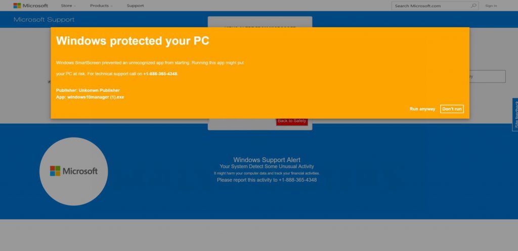 Windows Protected Your PC Scam Page - How to Remove It