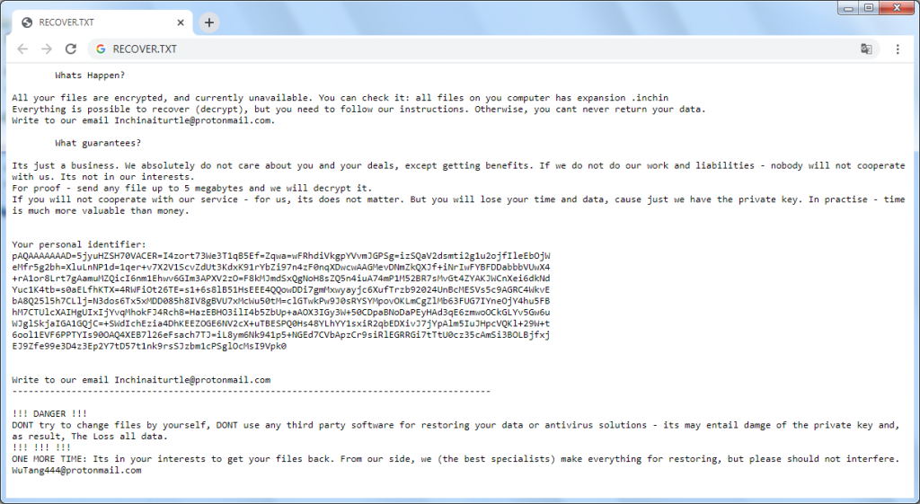 .inchin Files Virus - How to Remove It