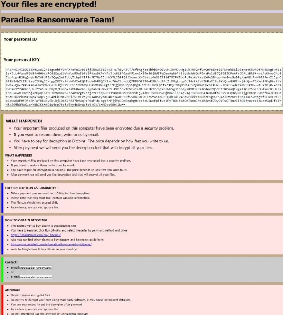 .PRT Virus File (Paradise Ransomware) - Remove It