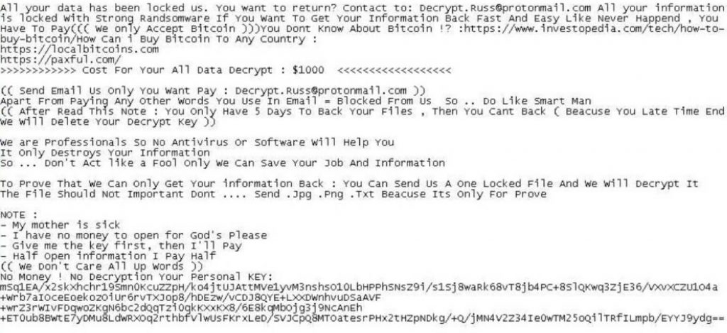 .Zar Virus del archivo (zar ransomware) - Cómo eliminarla