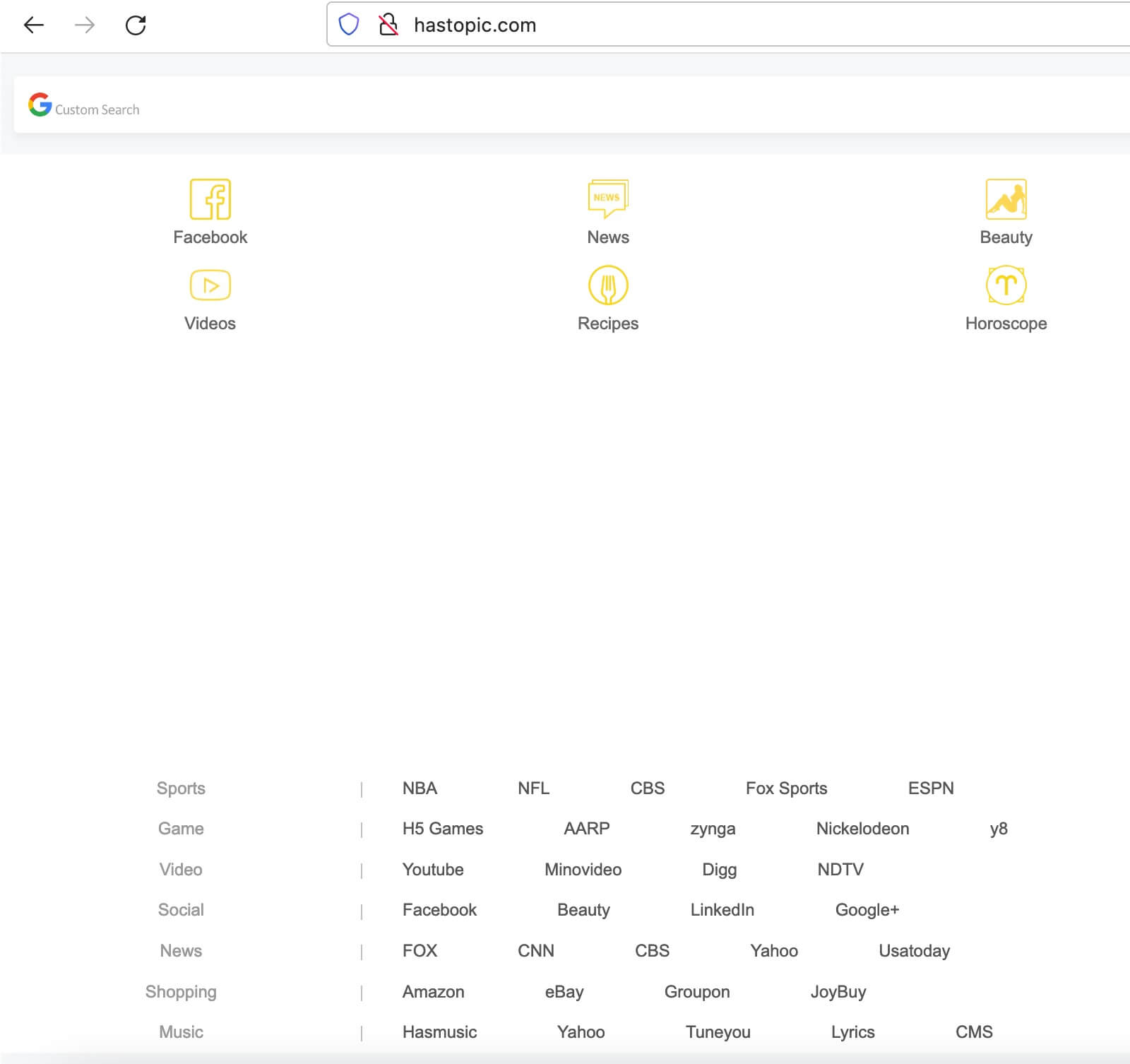 Hastopic.com Browser Redirect Removal