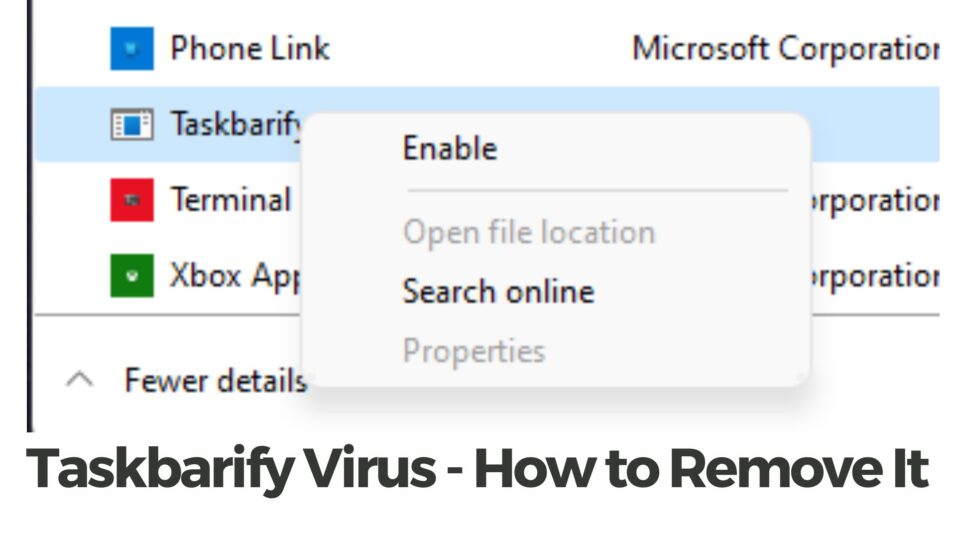 Taskbarify Adware Virus - Removal Guide