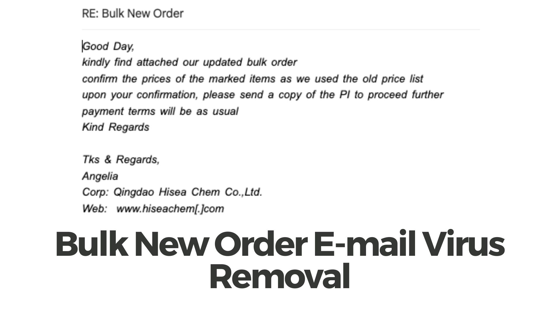 Bulk Order Email Virus Scam Removal Guide [Fix]