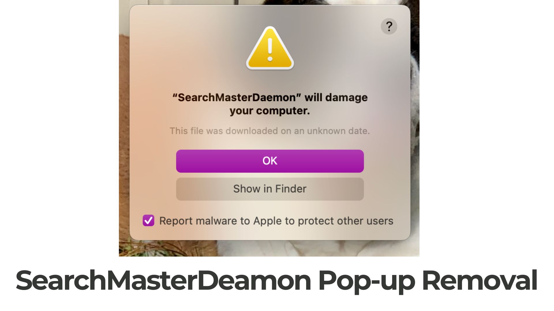 SearchMasterDaemon will damage your computer Pop-up Removal