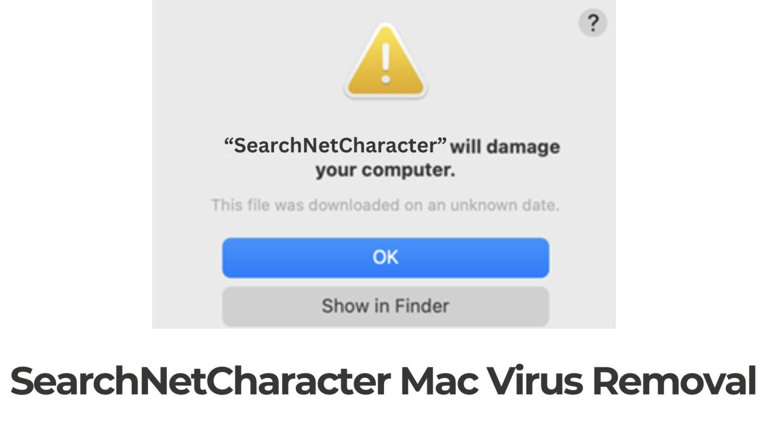 SearchNetCharacter Mac Ads Virus-Entfernung [5 Mindest]