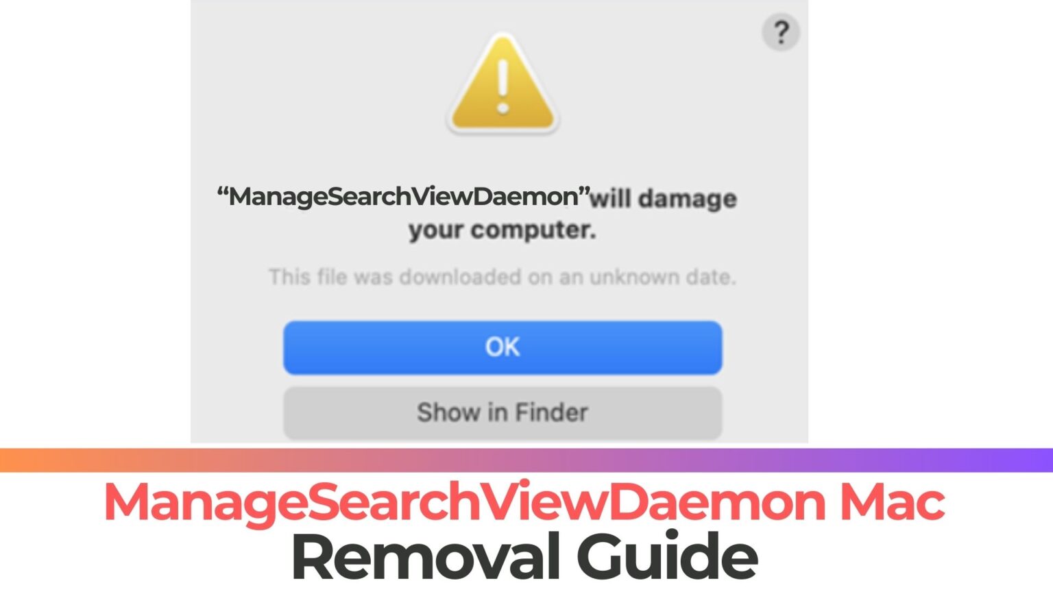 ManageSearchViewDaemon Mac pop-up verwijderen [repareren]