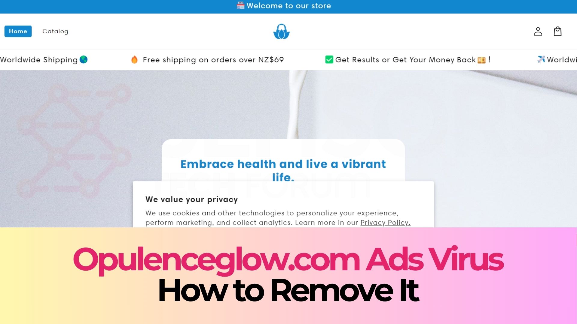 Virus de anuncios emergentes de Opulenceglow.com - Cómo eliminarla [Fijar]