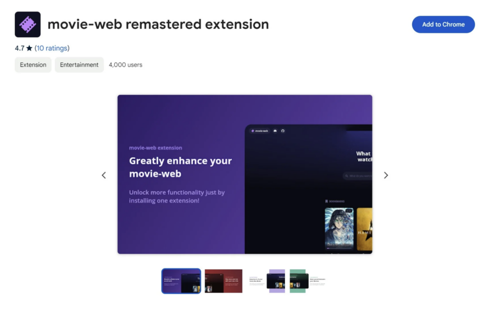 Extensión remasterizada de Movie-web - Cómo quitar