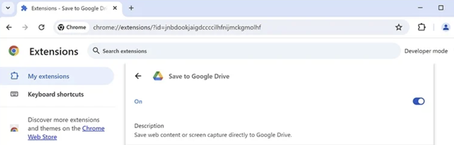 "Save to Google Drive" Extension Virus Removal Guide