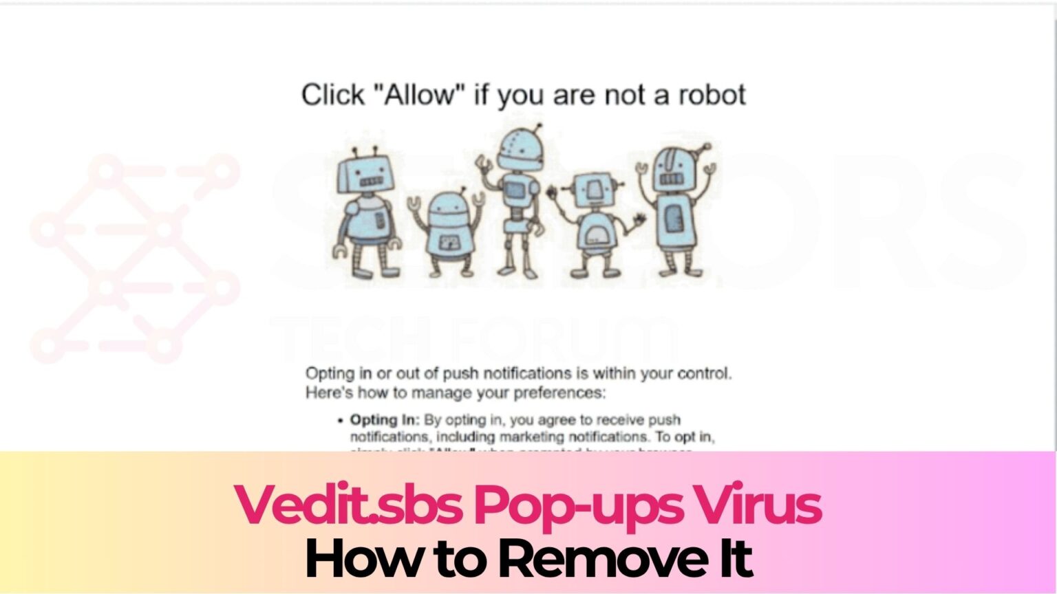 Vedit.sbs-Anzeigenvirus - So entfernen Sie