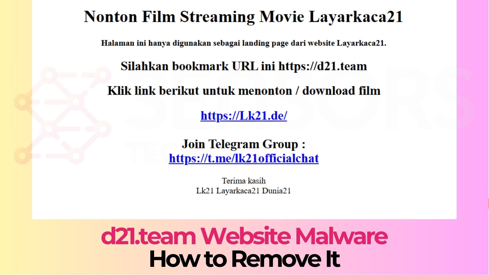 d21.team - Is It Safe? [Virus Removal]