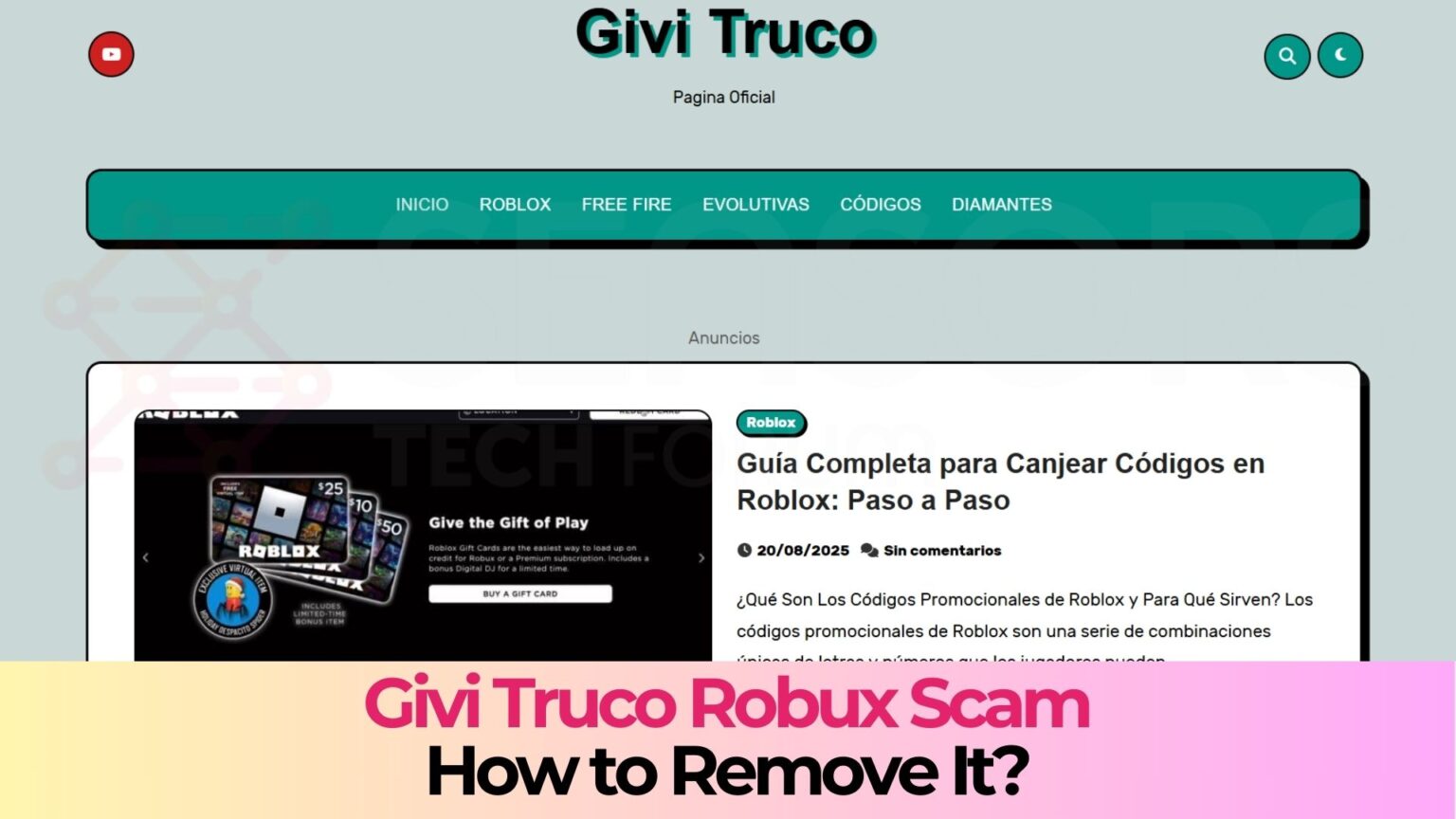 Givi Truco Robux Scam - Removal Guide [Solved]