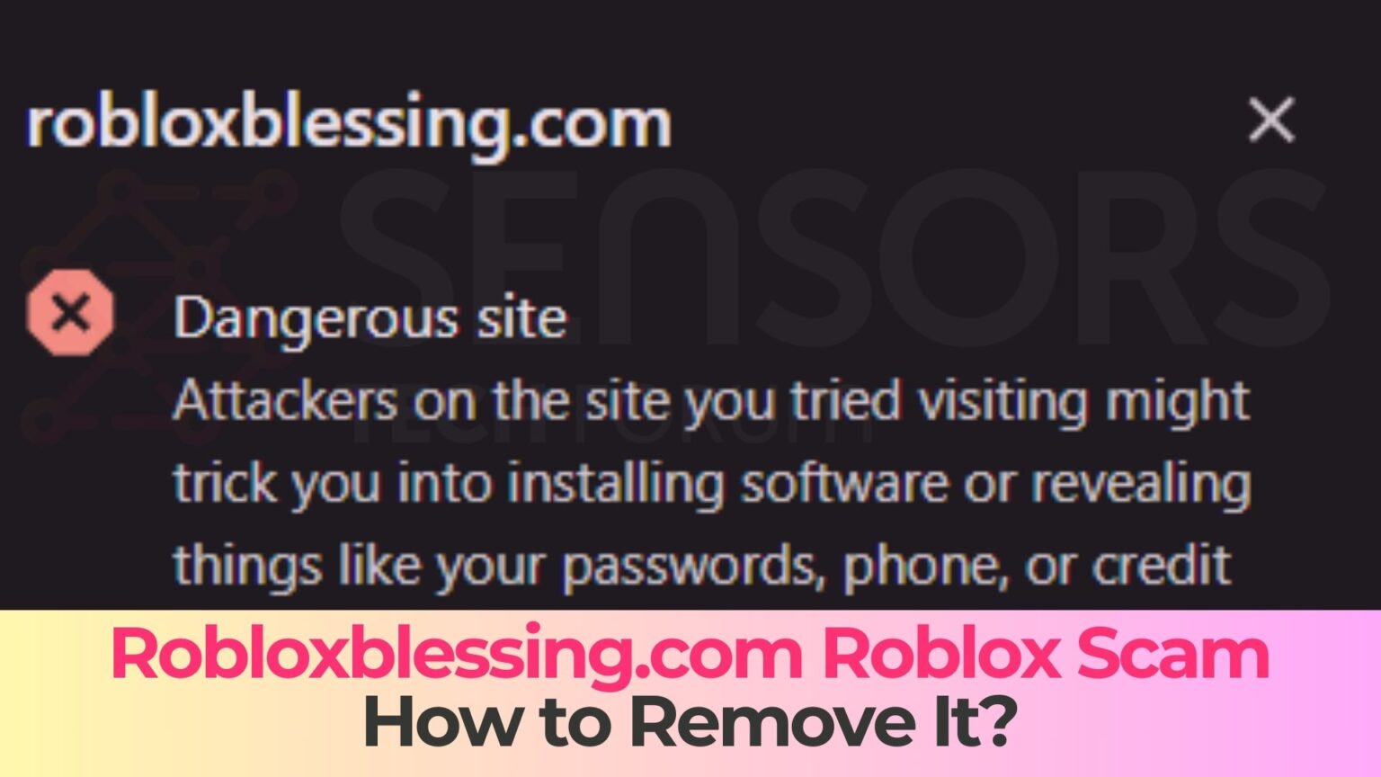 Robloxblessing.com Roblox Scam - Removal & Fix