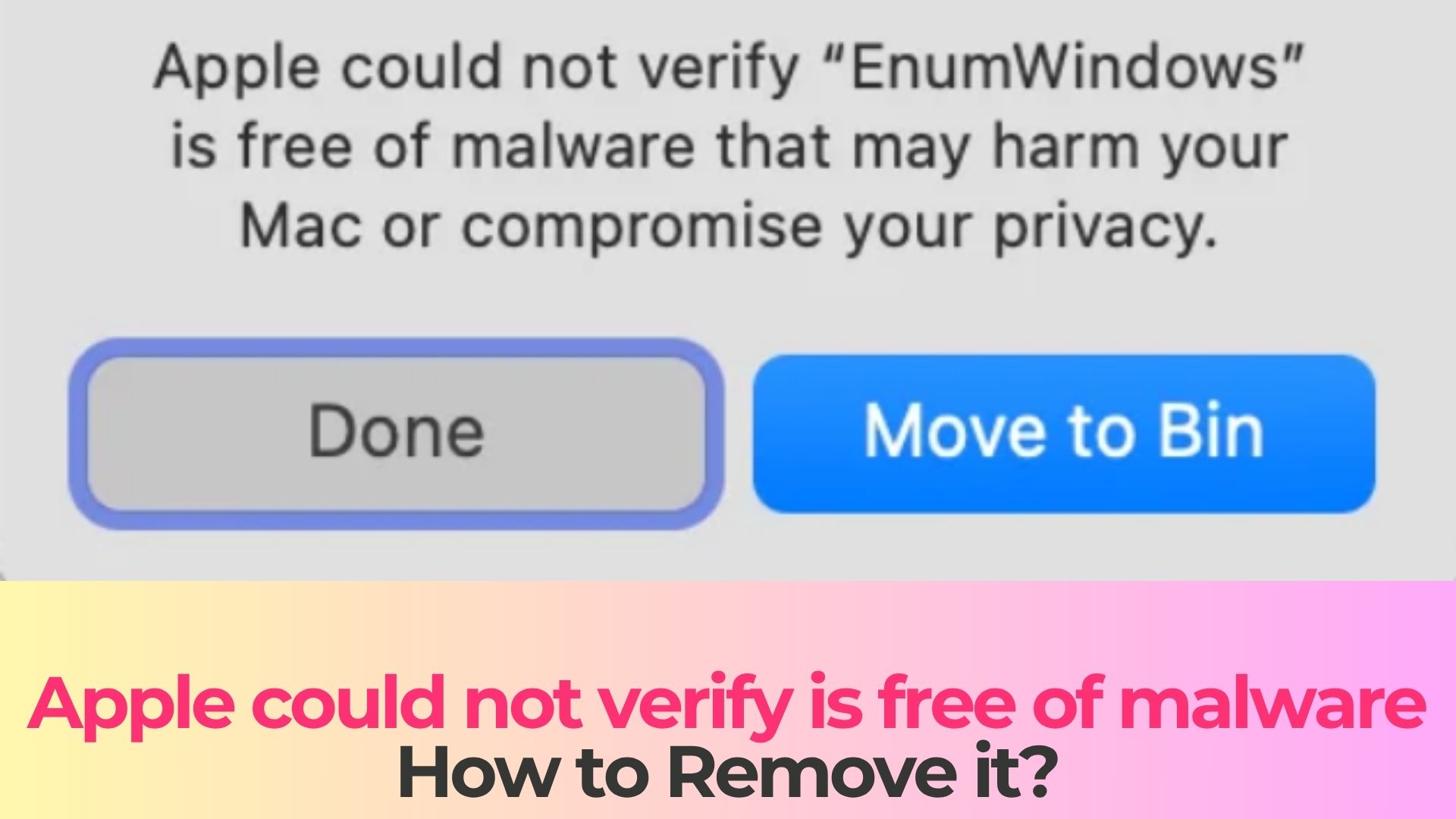 Apple could not verify is free of malware - How to Fix It