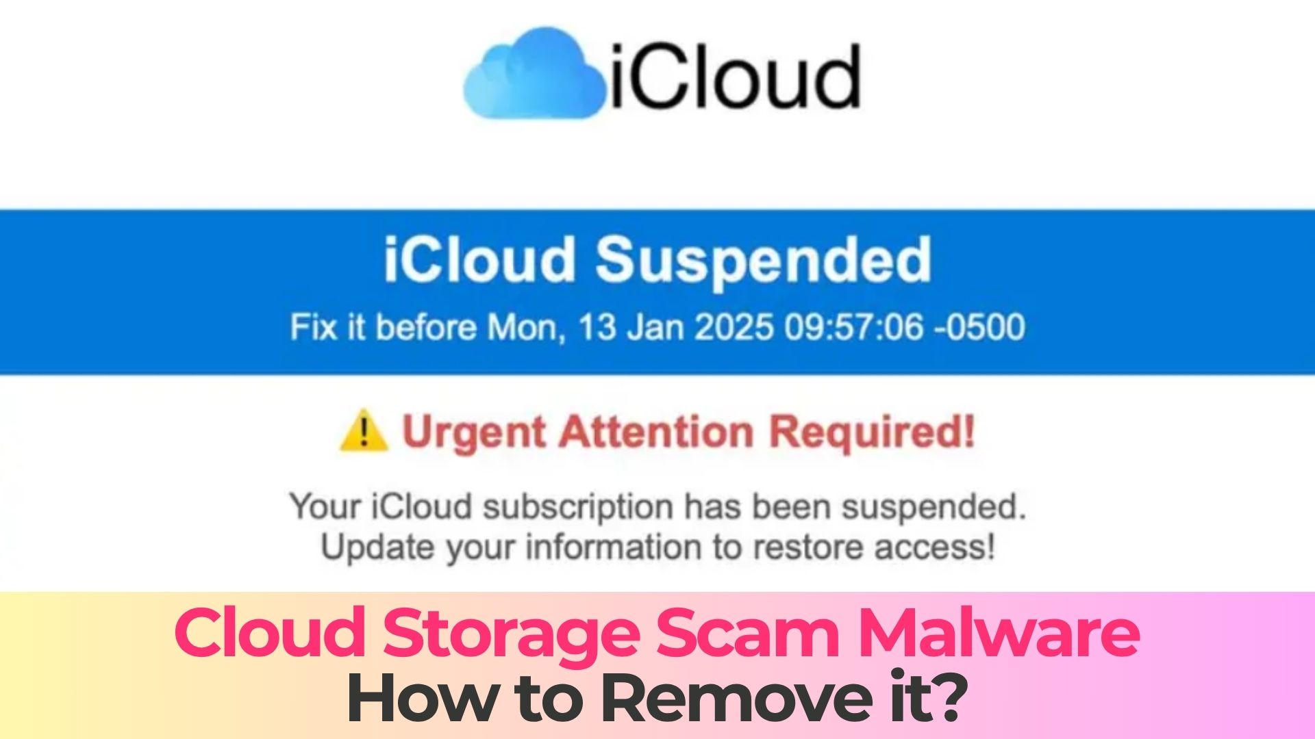 Cloud Storage Email Scam - Protection & Removal - How to, Technology ...